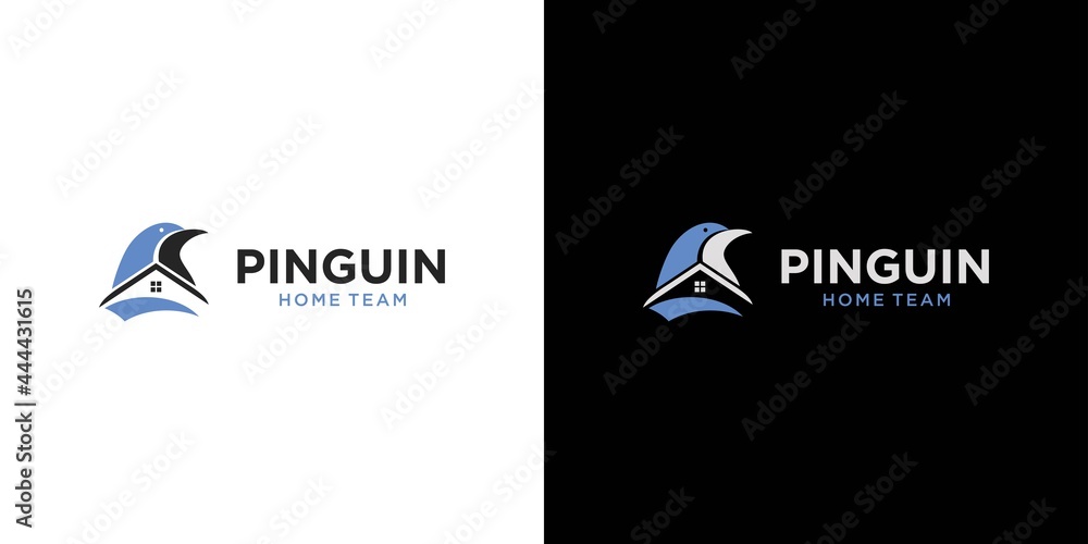 Unique and modern penguin house logo design Stock Vector | Adobe Stock