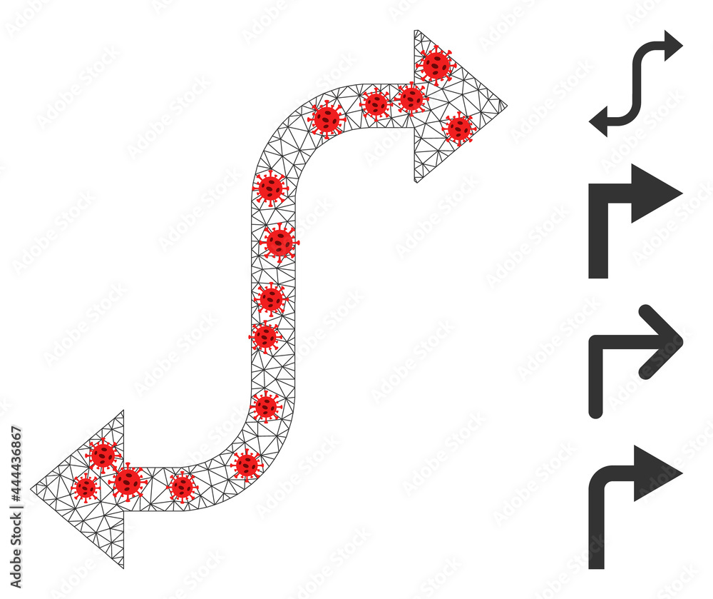 Mesh opposite bend arrow in outbreak style. Mesh carcass opposite bend ...