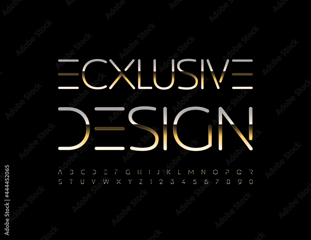 Vector Exclusive Design Gold Font. Glossy elegant Font. Premium ...