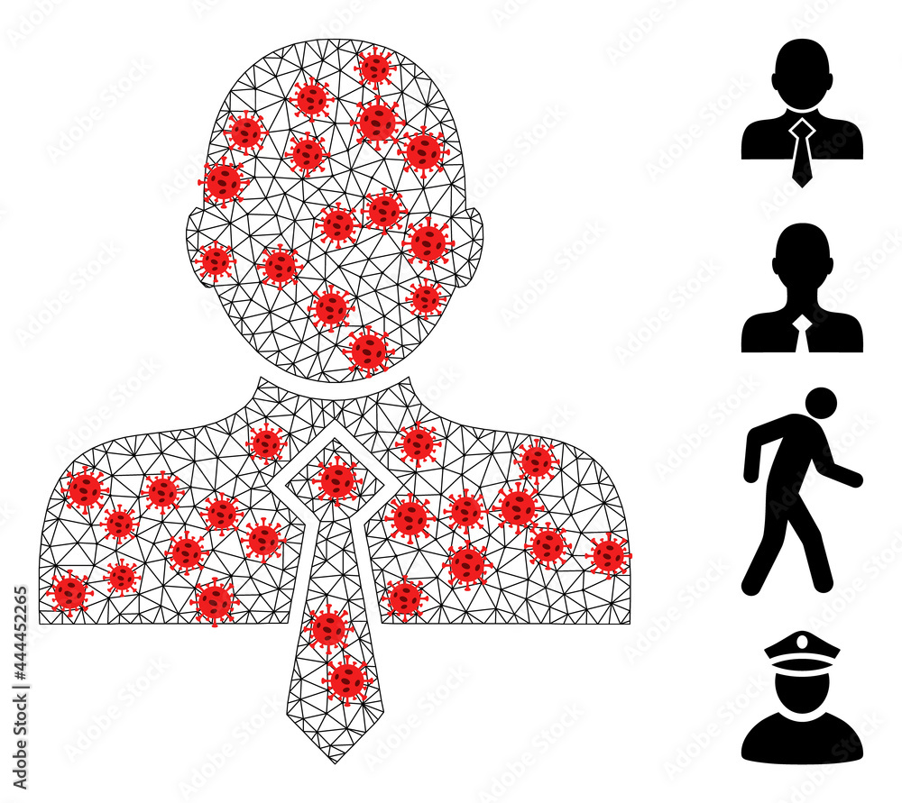 Mesh office man in infection style. Mesh carcass office man image in ...