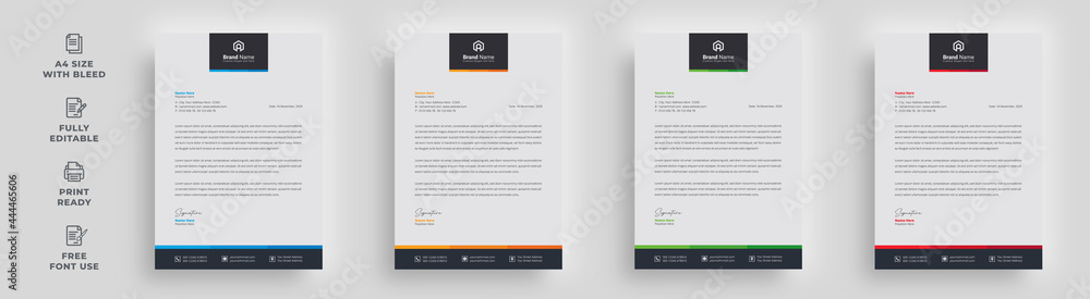 letterhead corporate business flyer A4 size paper creative advertising ...