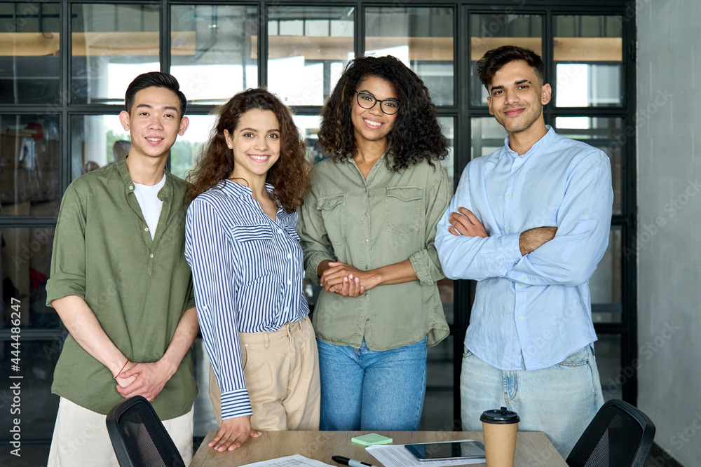 Diverse multiracial happy smiling colleagues international business ...