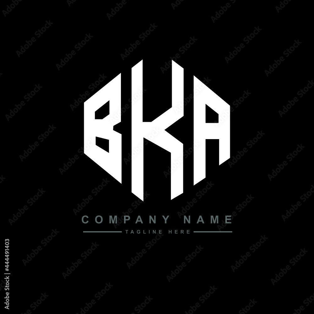 BKA letter logo design with polygon shape. BKA polygon logo monogram ...