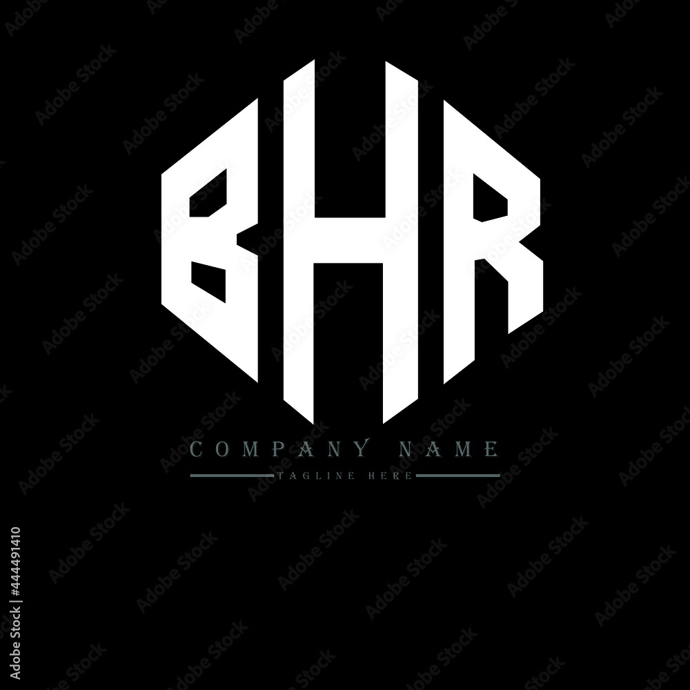 BHR letter logo design with polygon shape. BHR polygon logo monogram ...
