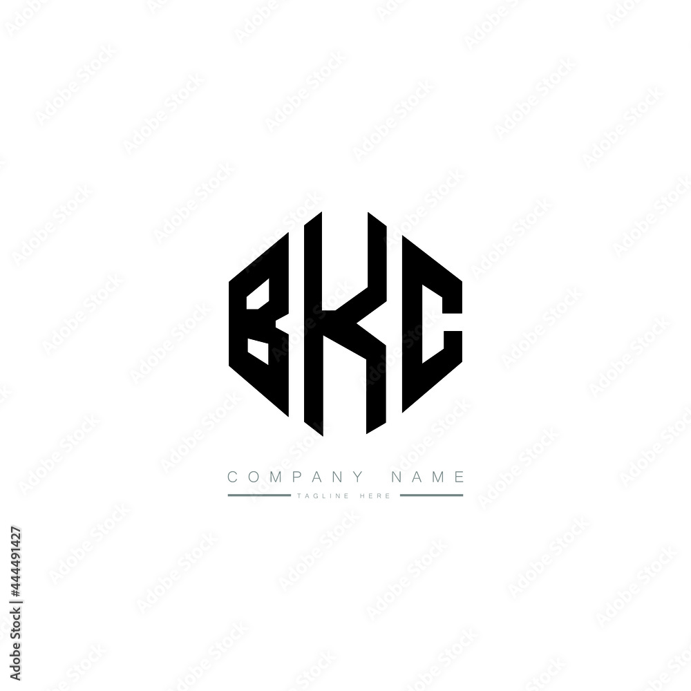 BKC letter logo design with polygon shape. BKC polygon logo monogram ...