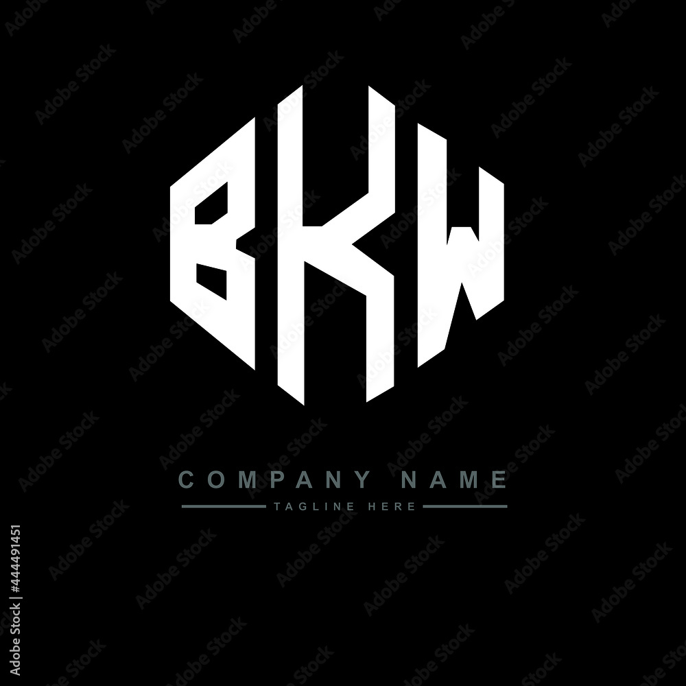 BKW letter logo design with polygon shape. BKW polygon logo monogram ...