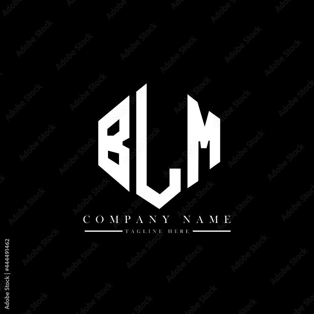 BLM letter logo design with polygon shape. BLM polygon logo monogram ...
