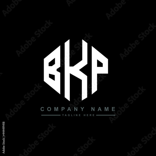 BKP letter logo design with polygon shape. BKP polygon logo monogram ...