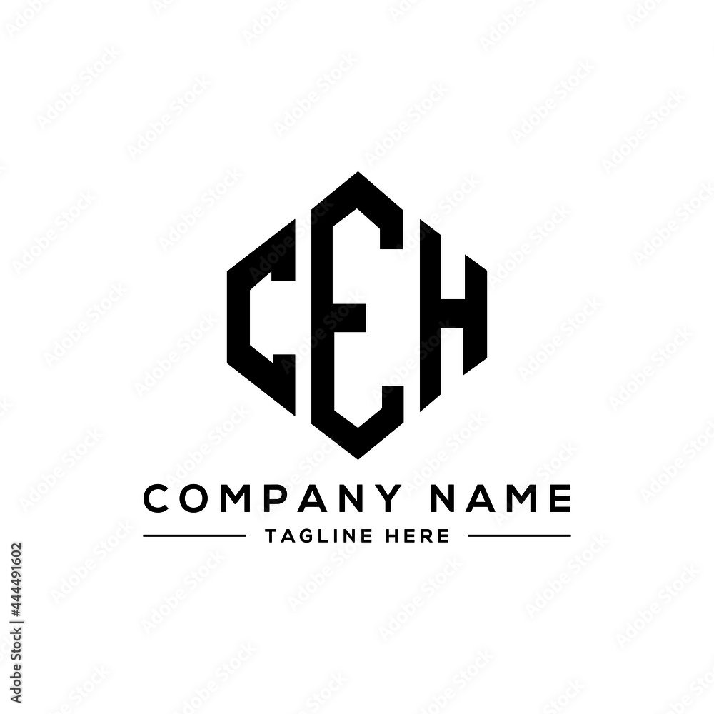 CEH letter logo design with polygon shape. CEH polygon logo monogram ...