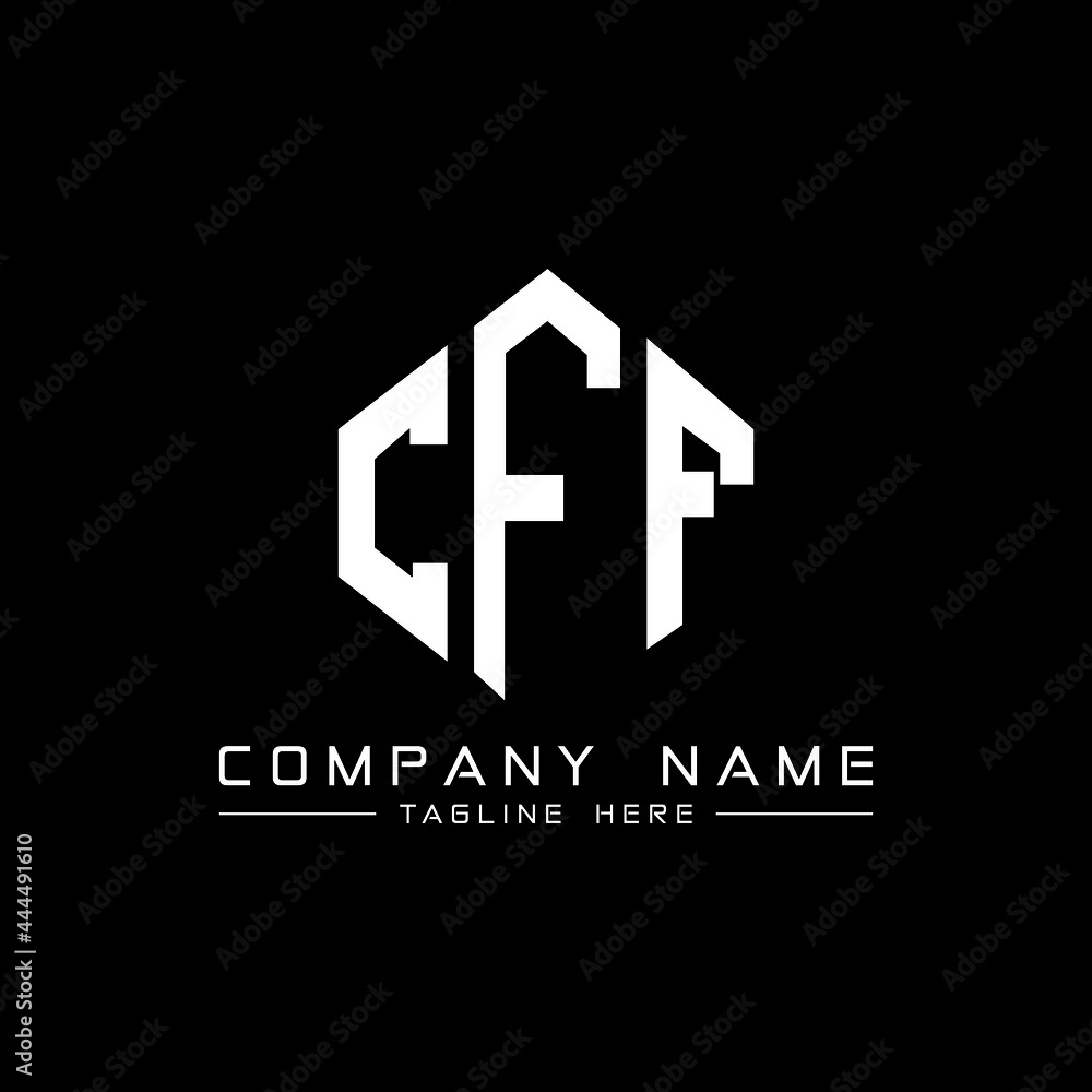 CFF letter logo design with polygon shape. CFF polygon logo monogram ...