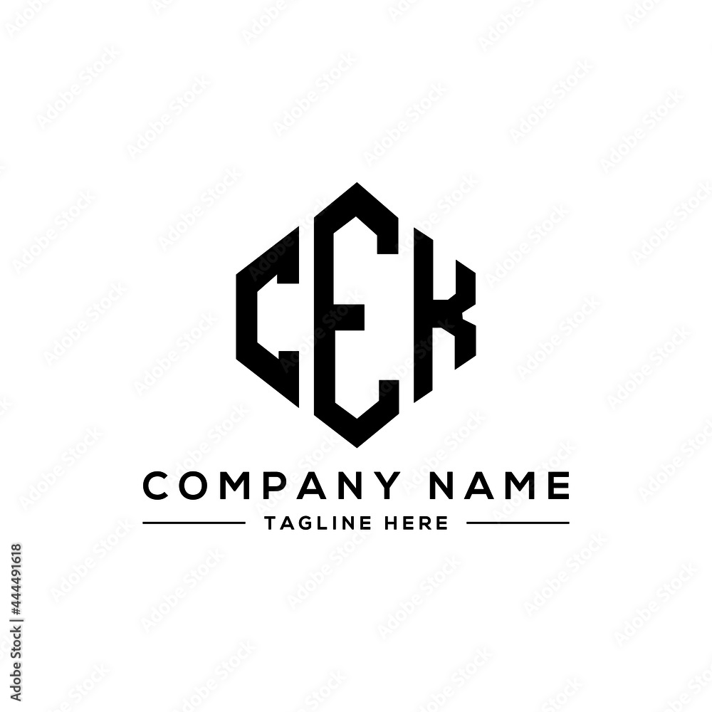 CEK letter logo design with polygon shape. CEK polygon logo monogram ...