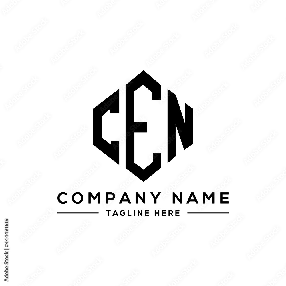 CEN letter logo design with polygon shape. CEN polygon logo monogram ...