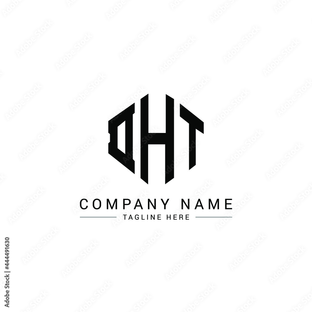 DHT letter logo design with polygon shape. DHT polygon logo monogram ...