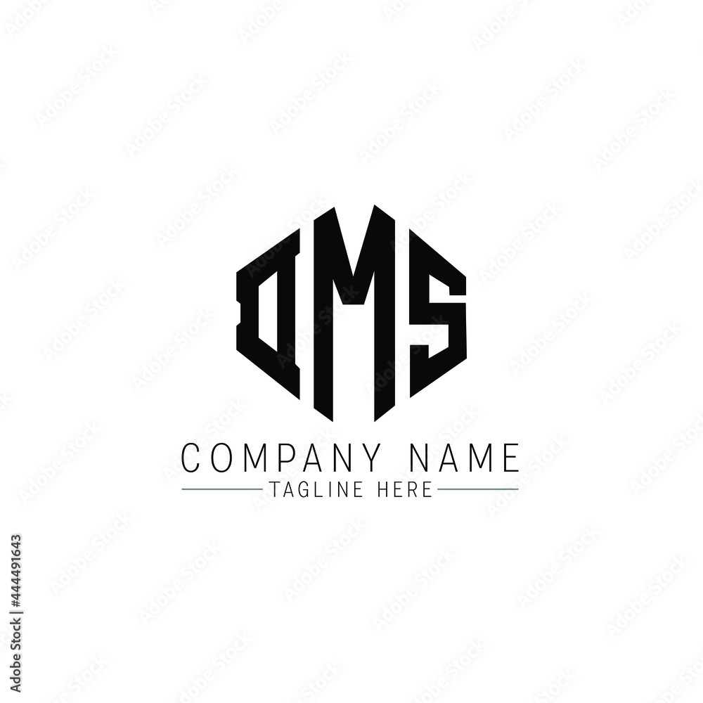DMS letter logo design with polygon shape. DMS polygon logo monogram ...