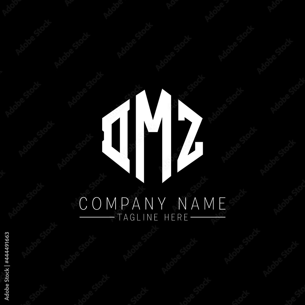 DMZ letter logo design with polygon shape. DMZ polygon logo monogram ...