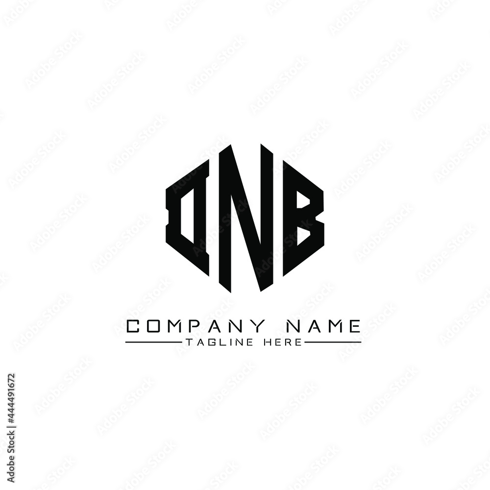 DNB letter logo design with polygon shape. DNB polygon logo monogram ...