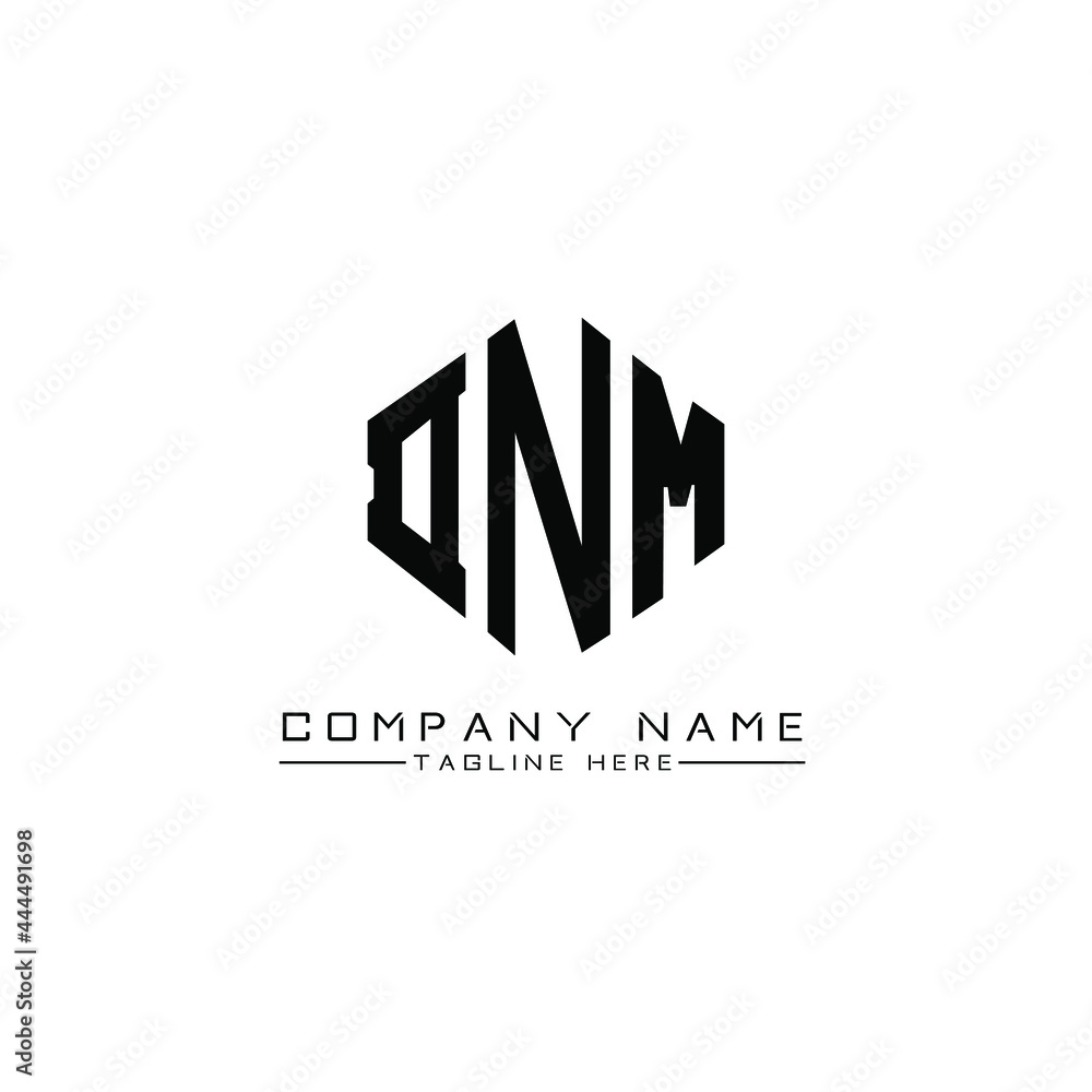 DNM letter logo design with polygon shape. DNM polygon logo monogram ...