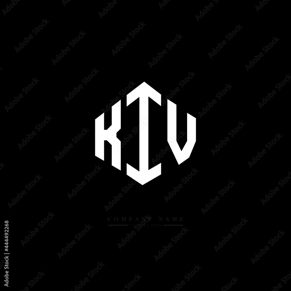 KIV letter logo design with polygon shape. KIV polygon logo monogram ...