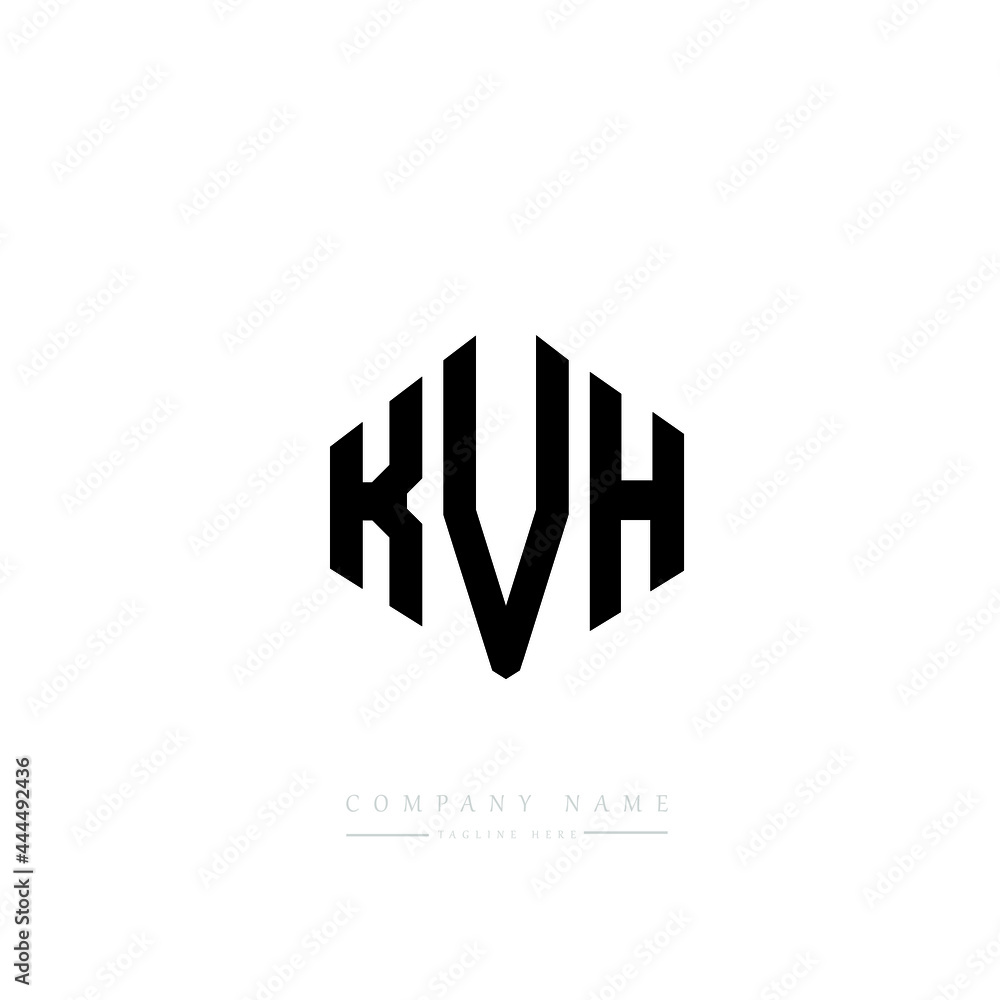 KVH letter logo design with polygon shape. KVH polygon logo monogram ...