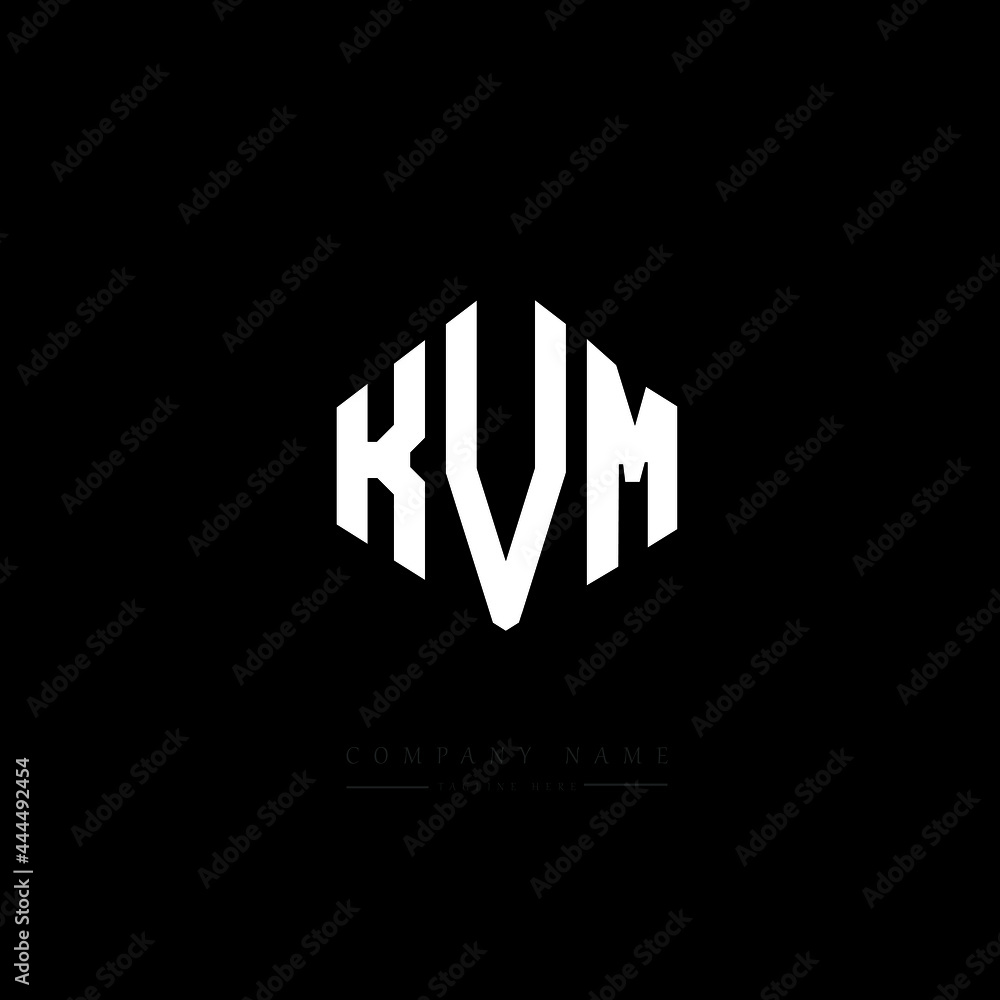 KVM letter logo design with polygon shape. KVM polygon logo monogram ...