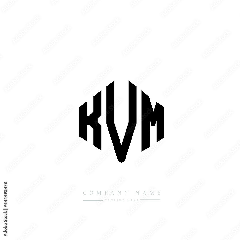 KVM letter logo design with polygon shape. KVM polygon logo monogram ...
