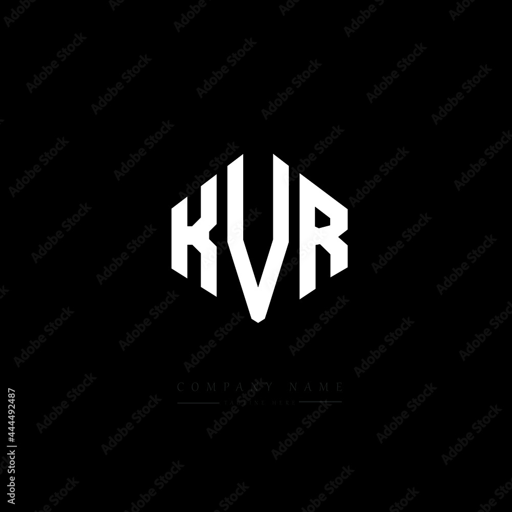 KVR letter logo design with polygon shape. KVR polygon logo monogram ...