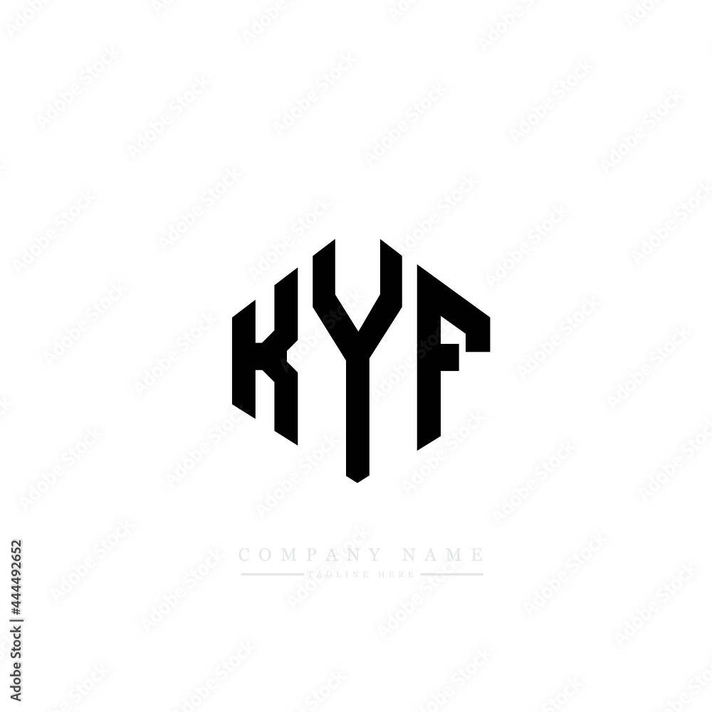 KYF letter logo design with polygon shape. KYF polygon logo monogram ...