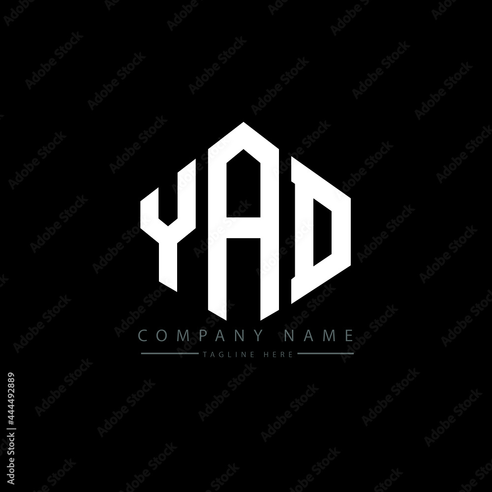 YAD letter logo design with polygon shape. YAD polygon logo monogram ...