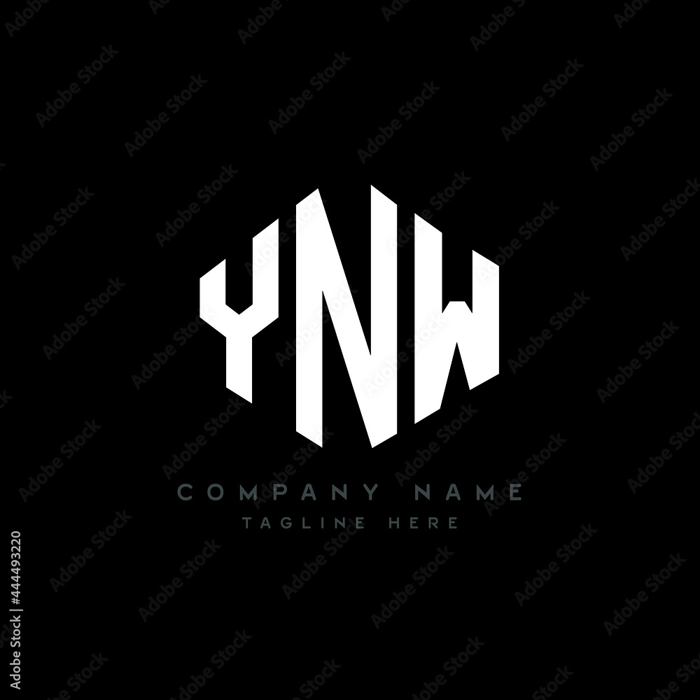 YNW letter logo design with polygon shape. YNW polygon logo monogram ...