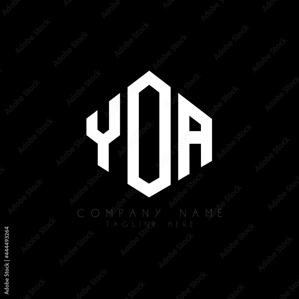 YOA letter logo design with polygon shape. YOA polygon logo monogram ...