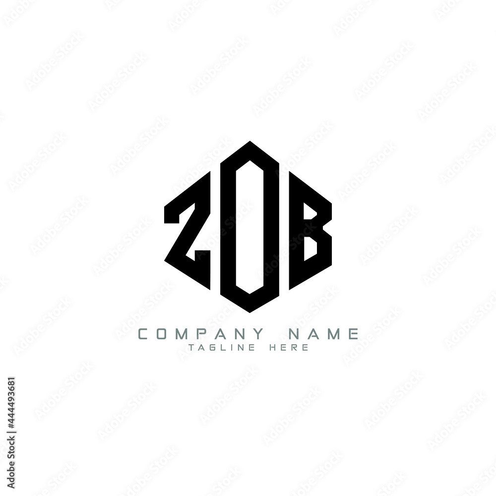 ZOB letter logo design with polygon shape. ZOB polygon logo monogram ...