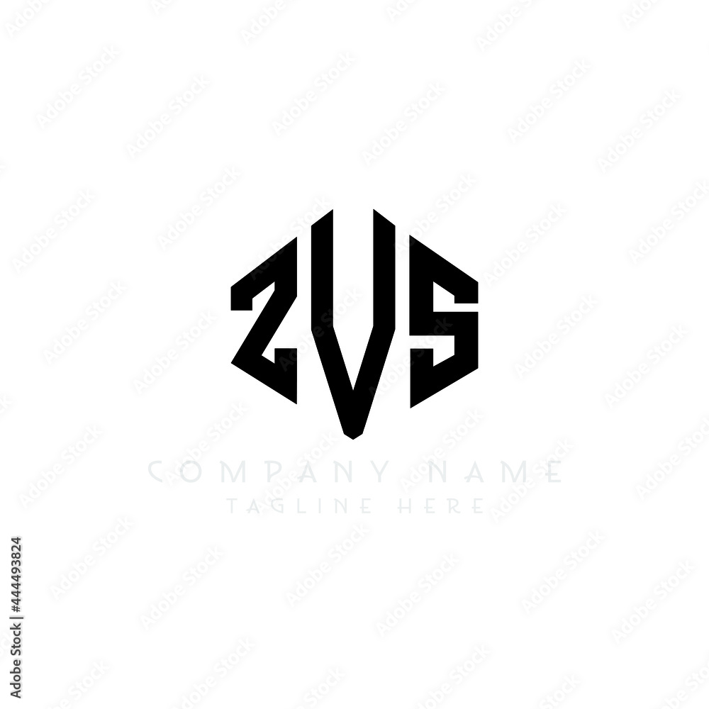 ZVS letter logo design with polygon shape. ZVS polygon logo monogram ...