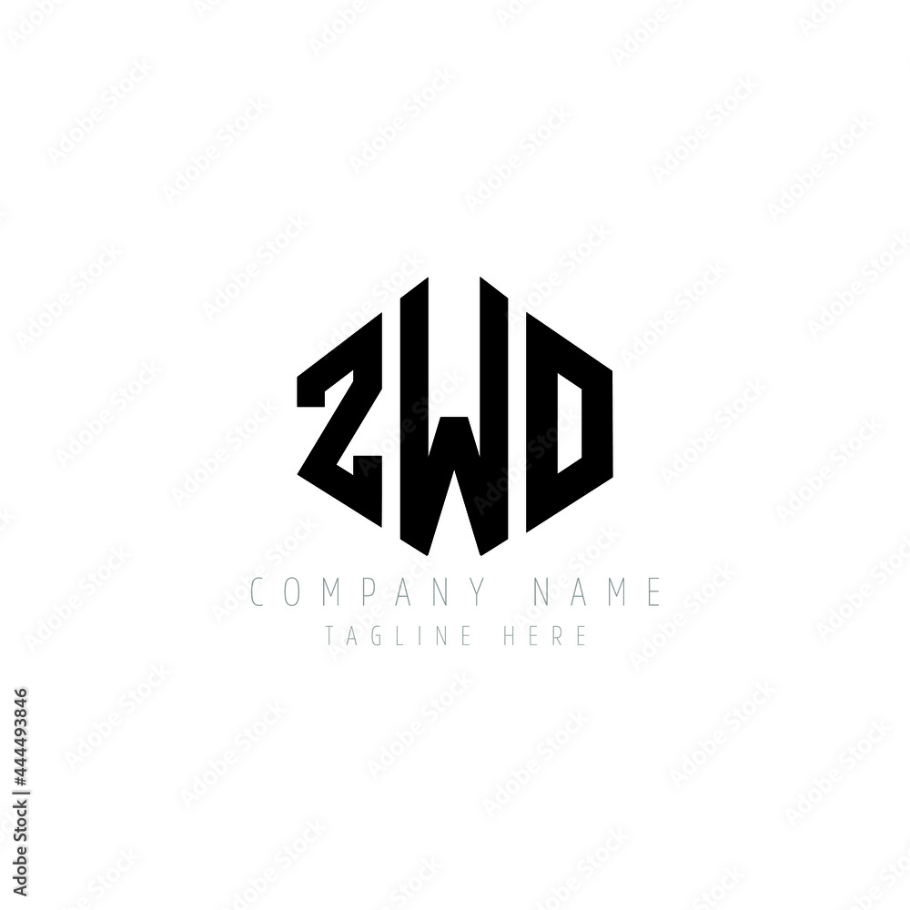 ZWO letter logo design with polygon shape. ZWO polygon logo monogram ...