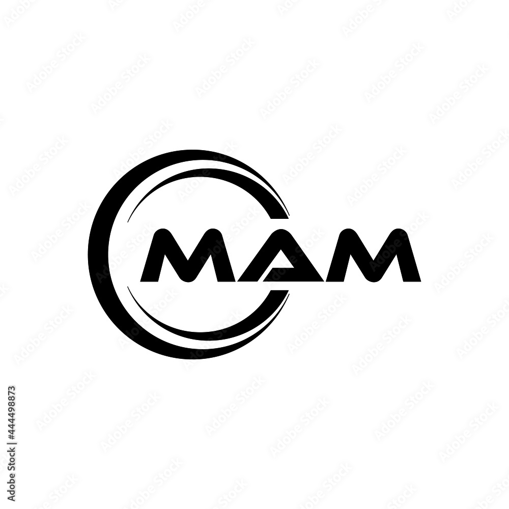 MAM letter logo design with white background in illustrator, vector ...