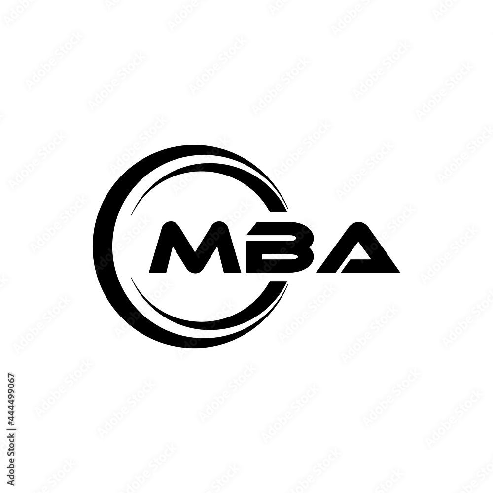 MBA letter logo design with white background in illustrator, vector ...