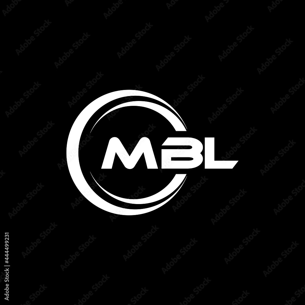 MBL letter logo design with black background in illustrator, vector ...