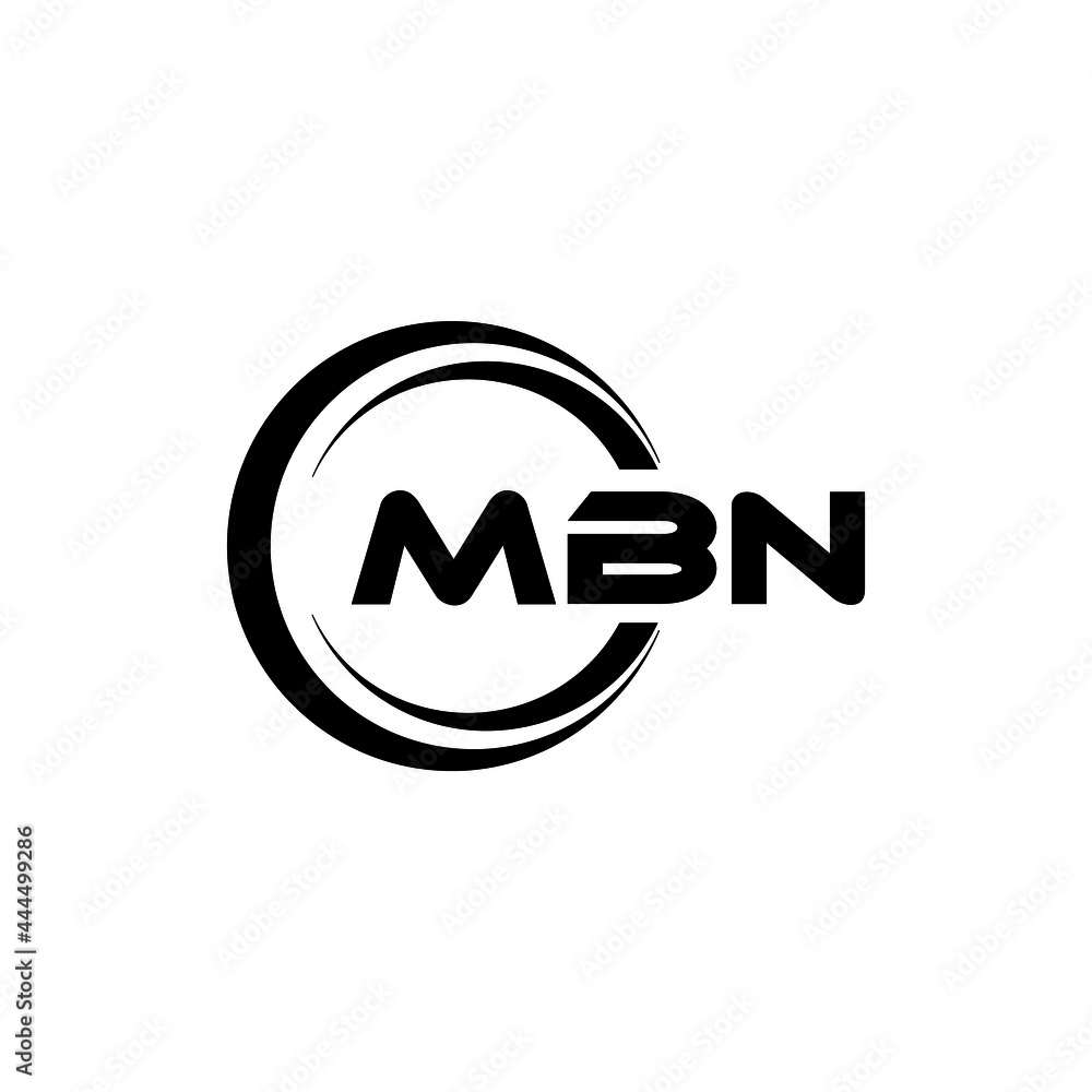 MBN letter logo design with white background in illustrator, vector ...
