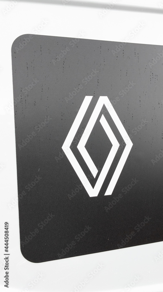 renault sign brand and new logo of car station dealership store signage ...