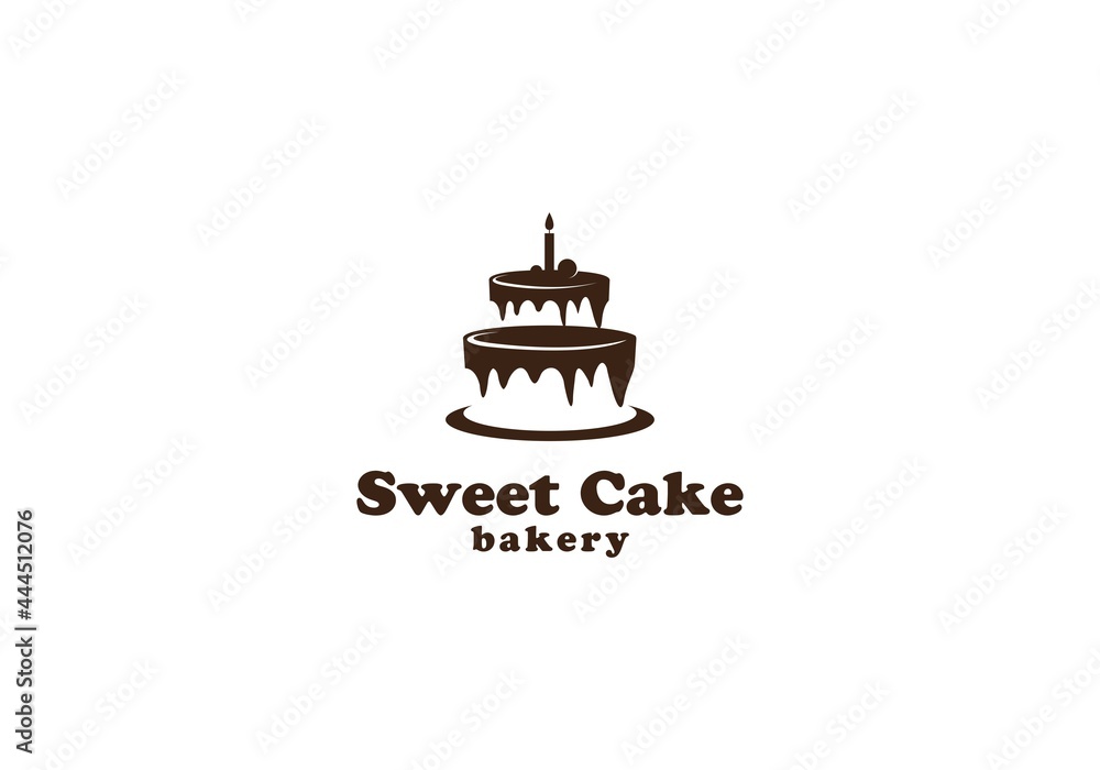 cake shop logo template in white background Stock Vector | Adobe Stock