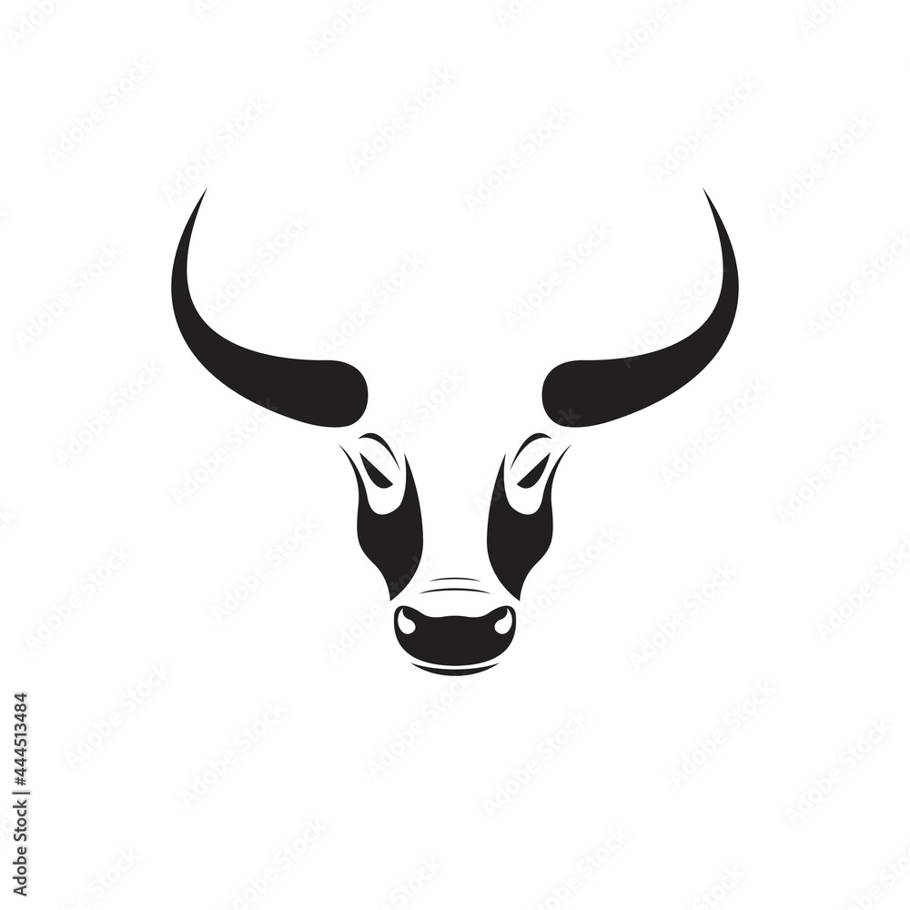 Vector of bull head design on white background. Easy editable layered ...