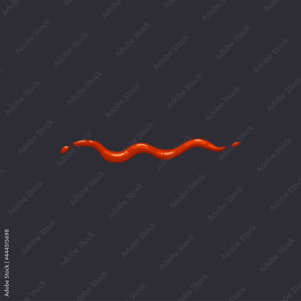 Ketchup line isolated tomato decoration. Vector spicy chili sauce ...