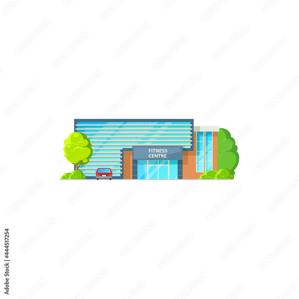 Modern gymnastic center, sport activities structure isolated cartoon ...