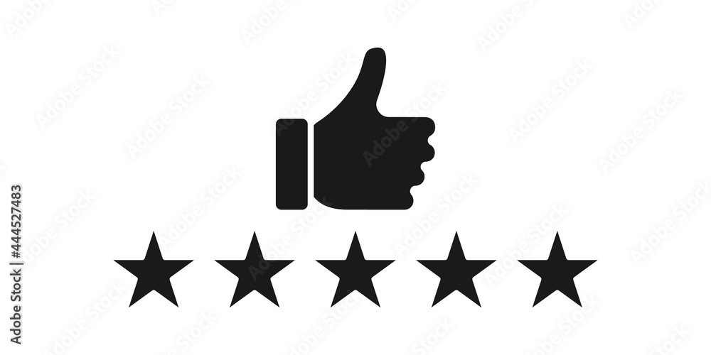 Customer review rating icon vector illustration. 5 star rating icon ...