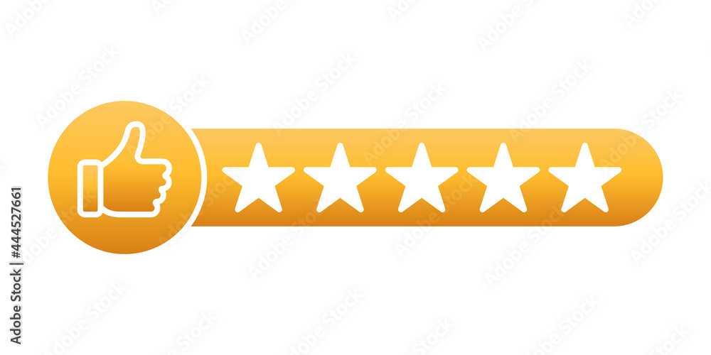 Customer review rating icon vector illustration. 5 star rating icon ...