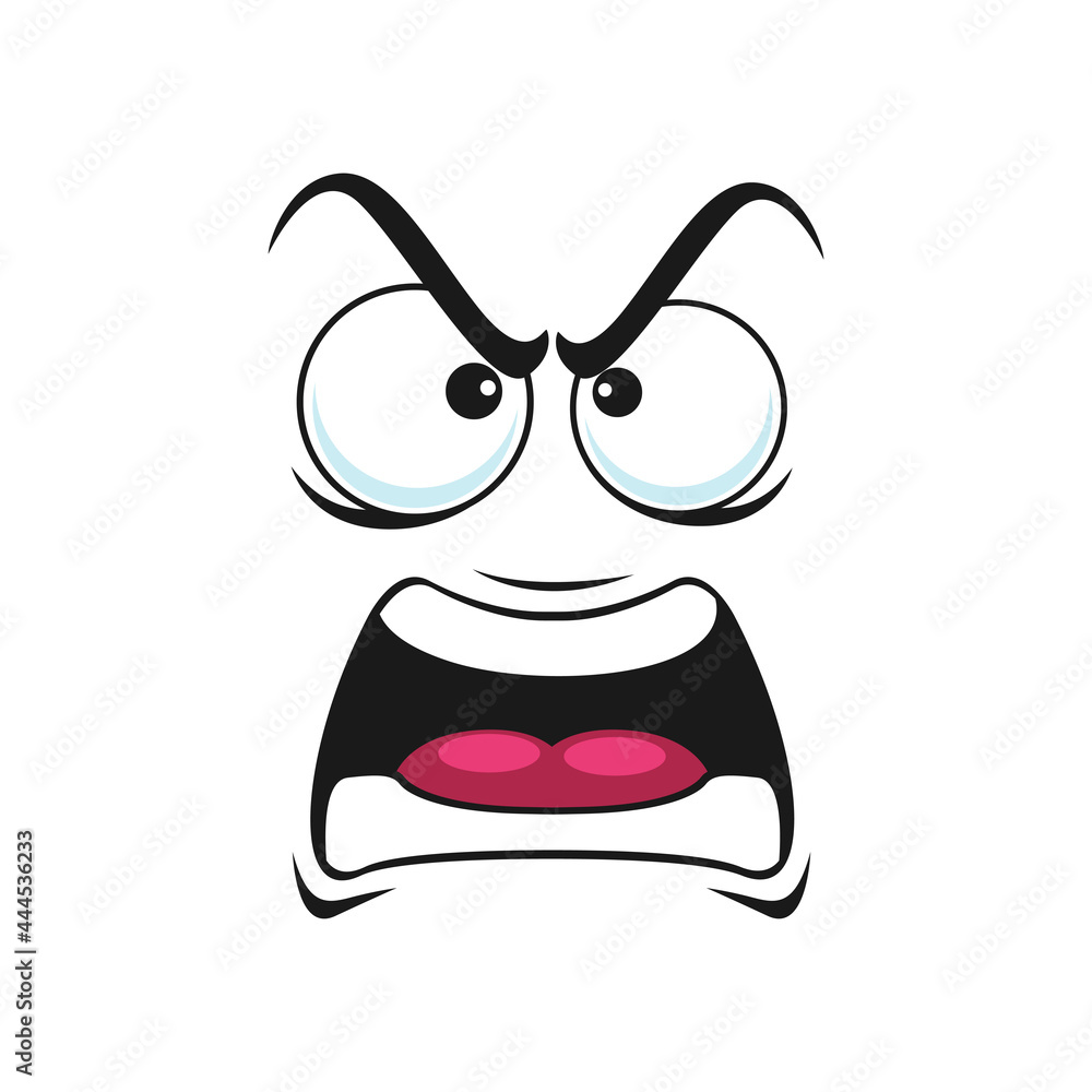 Shouting smiley with wide open mouth isolated screaming character ...