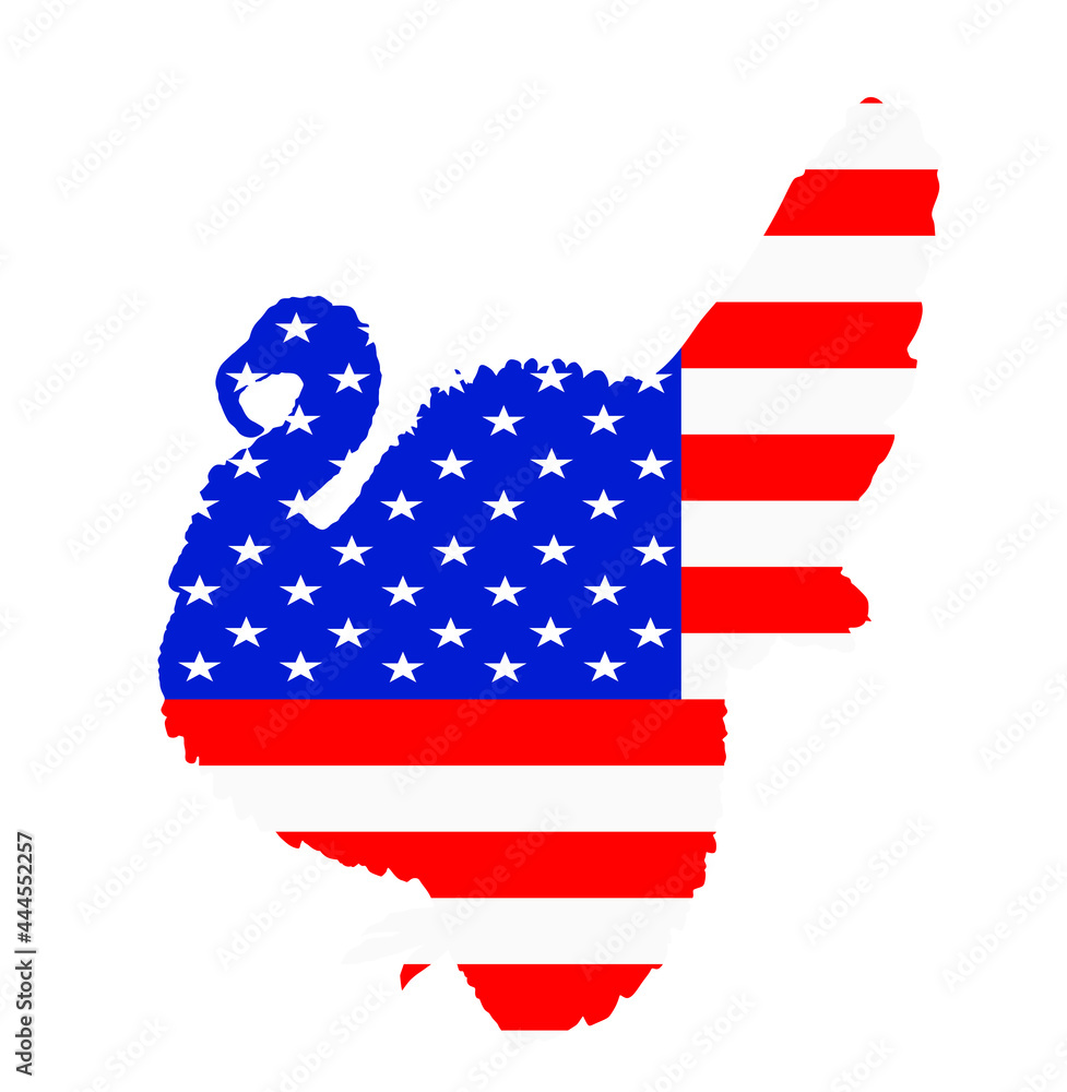 United States of America flag over turkey vector illustration isolated ...