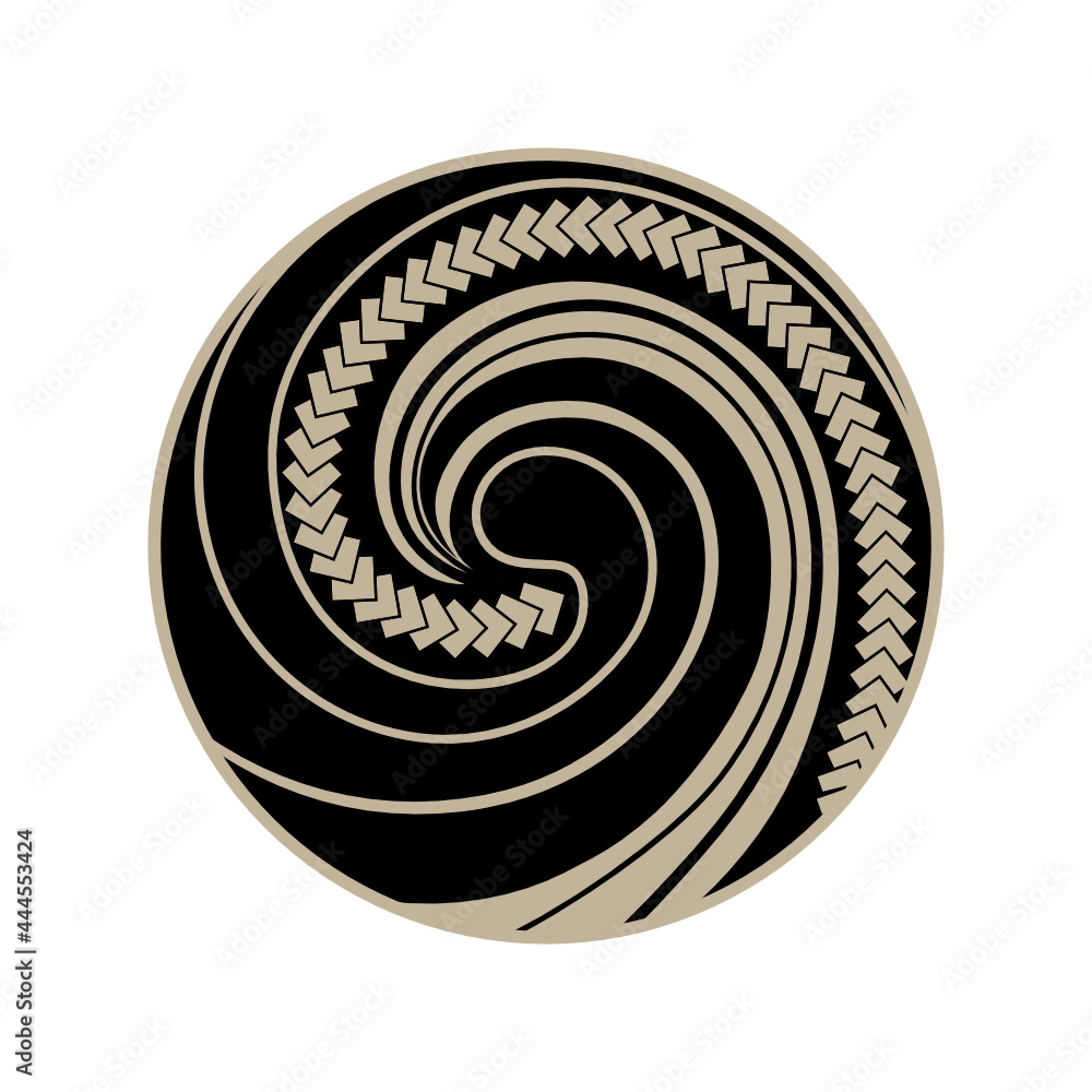 Koru. Maori symbol is a spiral shape based on silver fern frond Stock Vector | Adobe Stock