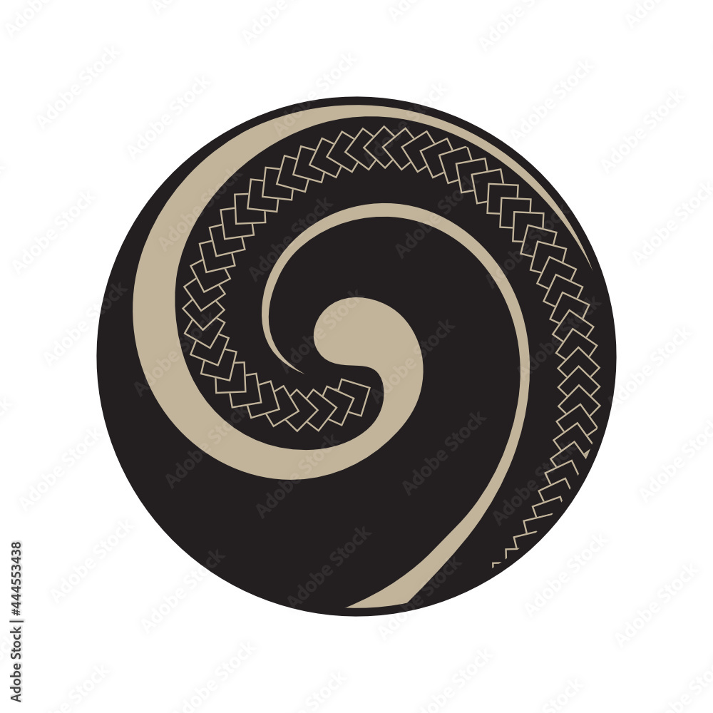 Vetor de Koru. Maori symbol is a spiral shape based on silver fern ...