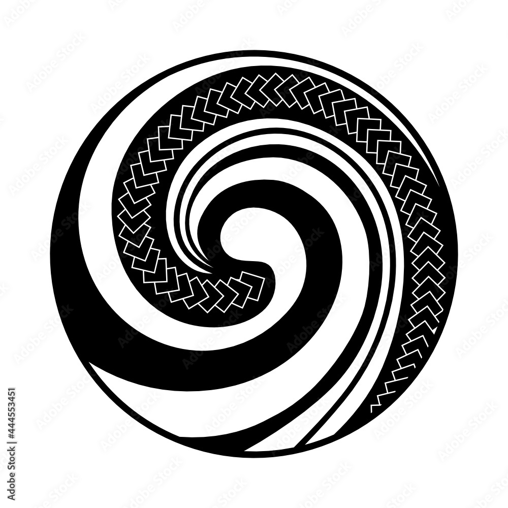 Vetor de Koru. Maori symbol is a spiral shape based on silver fern ...