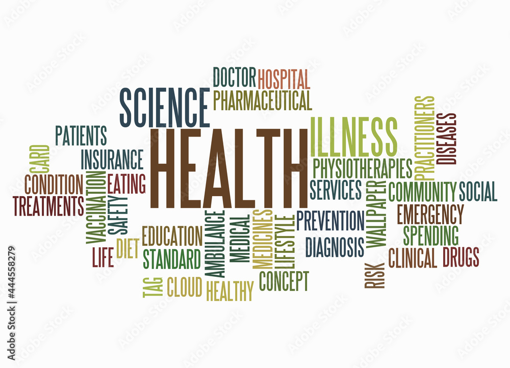Word Cloud with HEALTH concept, isolated on a white background Stock ...